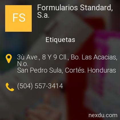 Formularios Standard, S.a. ® Etiquetas en San Pedro Sula